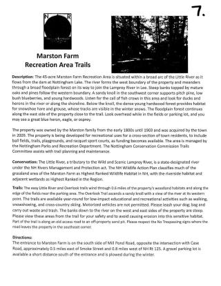 Marston Farm Recreation Area Trails | Town of Nottingham NH